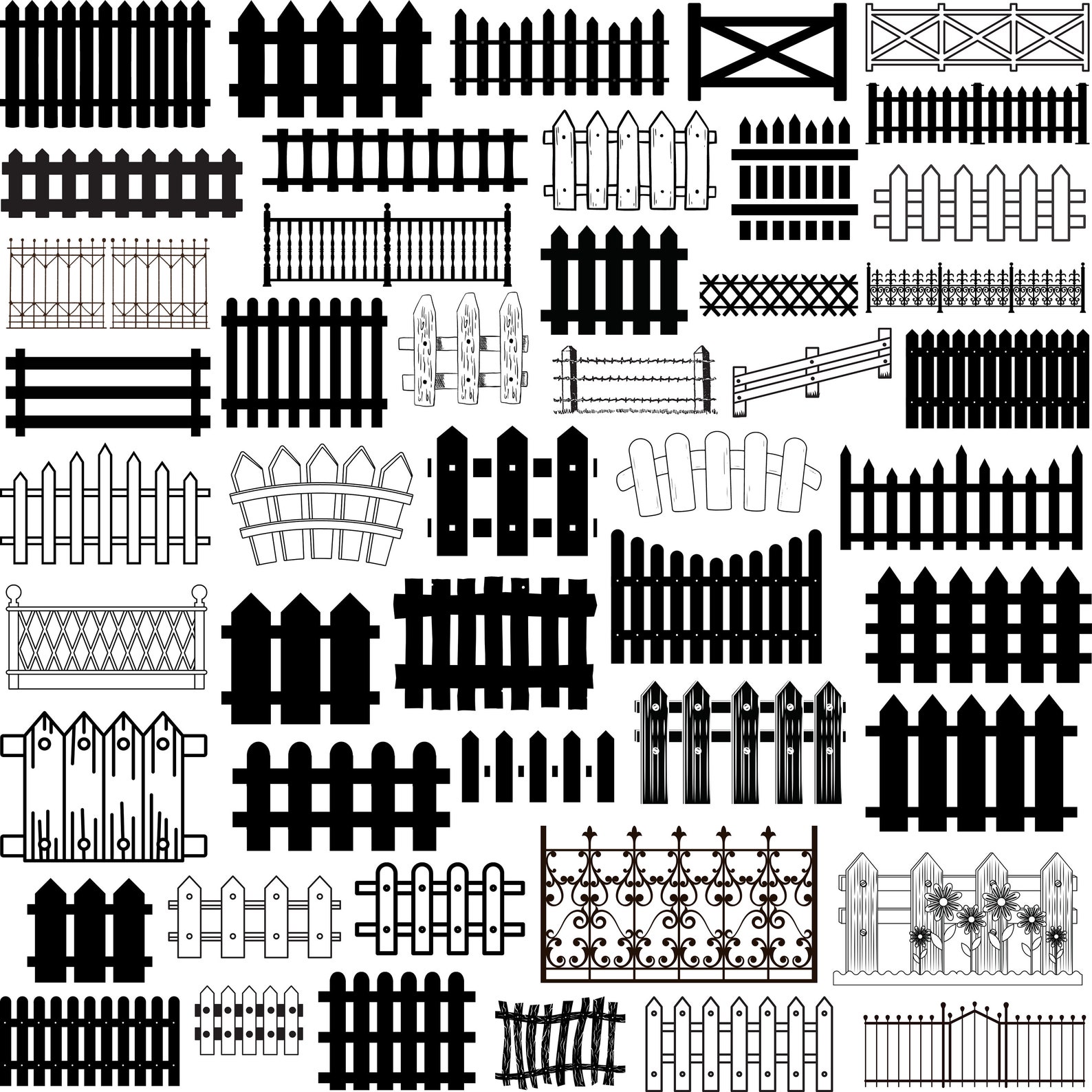 Fence SVG Bundle, Wooden Fence Svg, Picket Fence Svg, Board Fence Svg ...