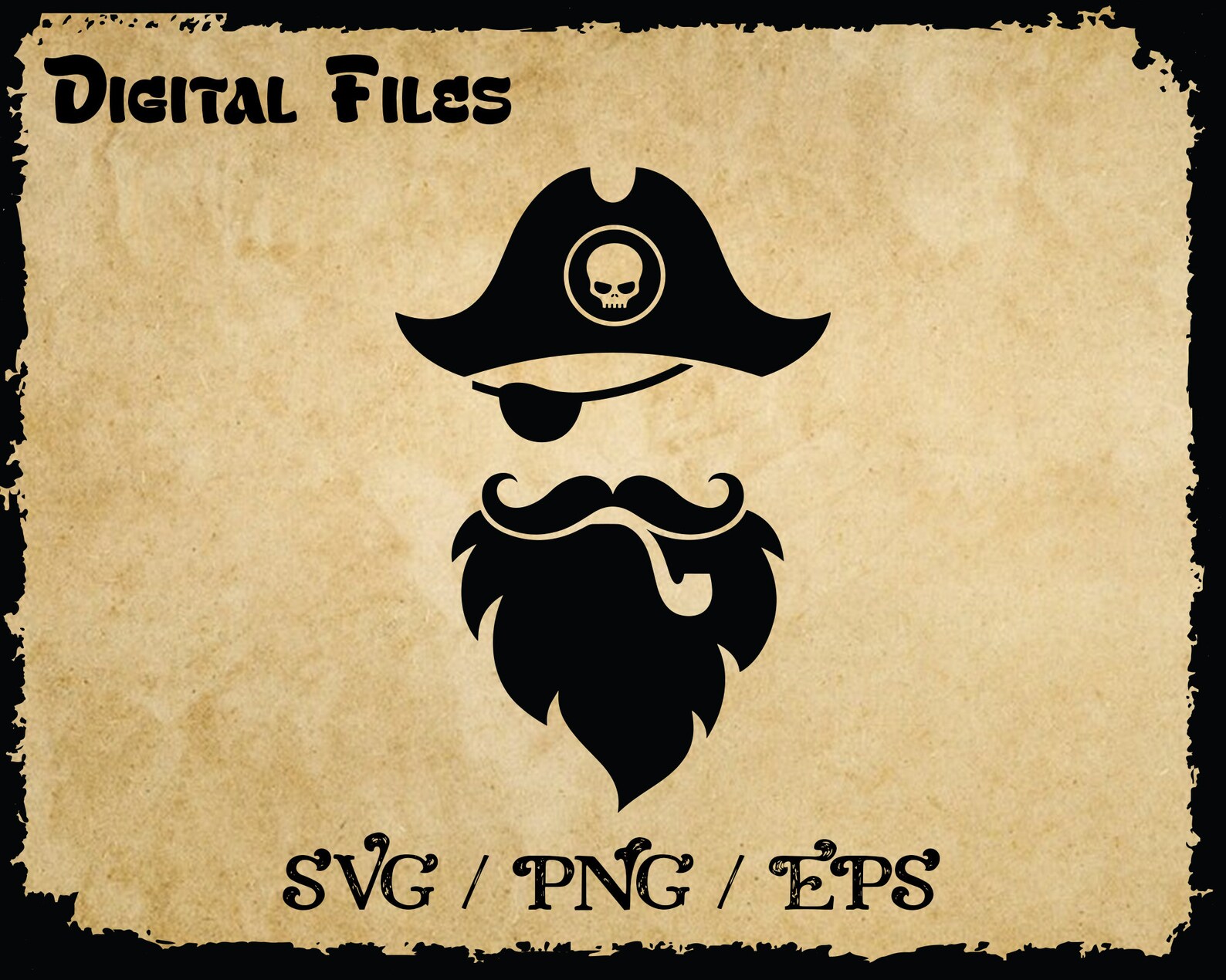 Pirate Captain Face Svg, Pirate Head Svg, Pirate Hat Svg, Badass Svg ...