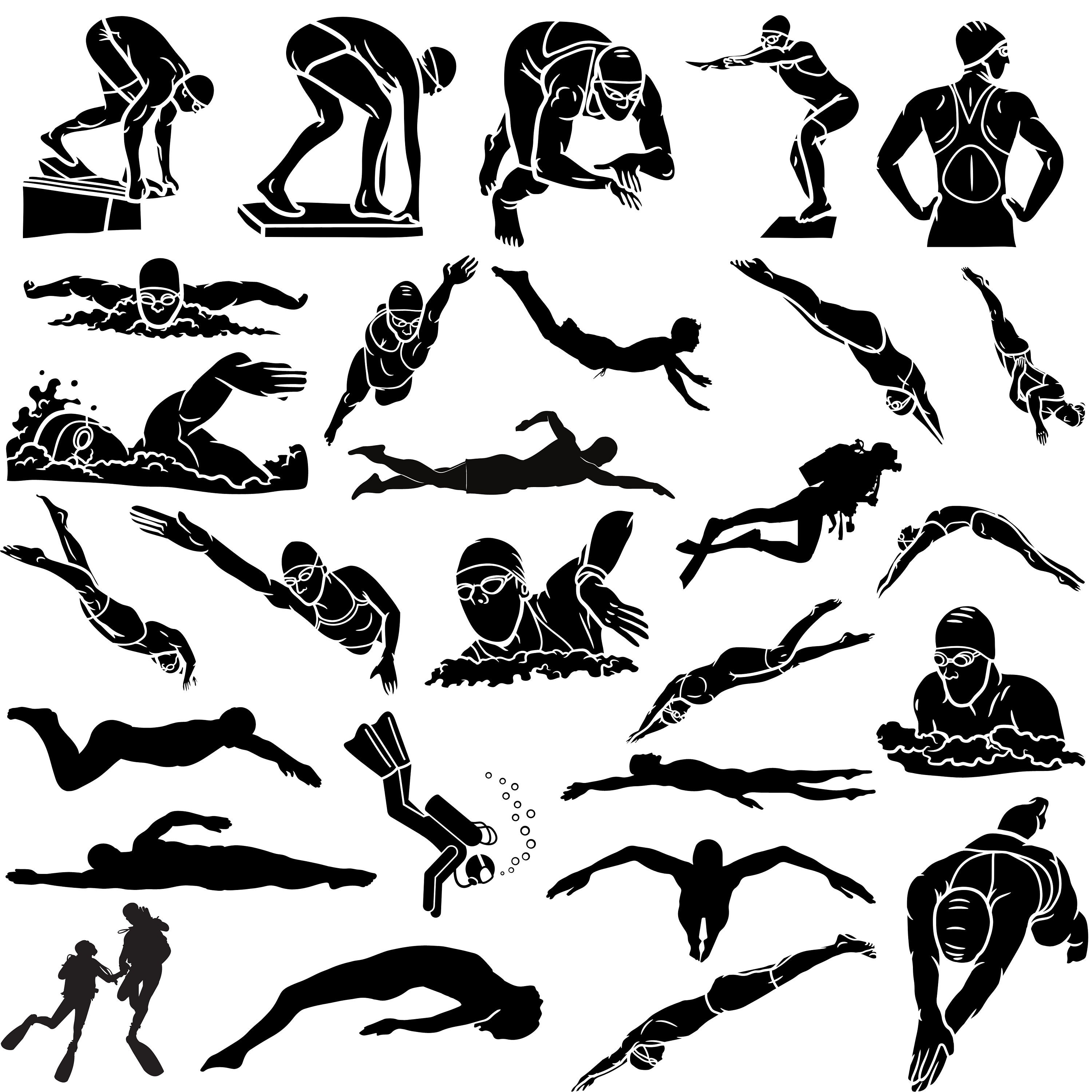Swimmer SVG Bundle, Swimmer Svg Clipart, Cut Files for Circut, Swimmer ...