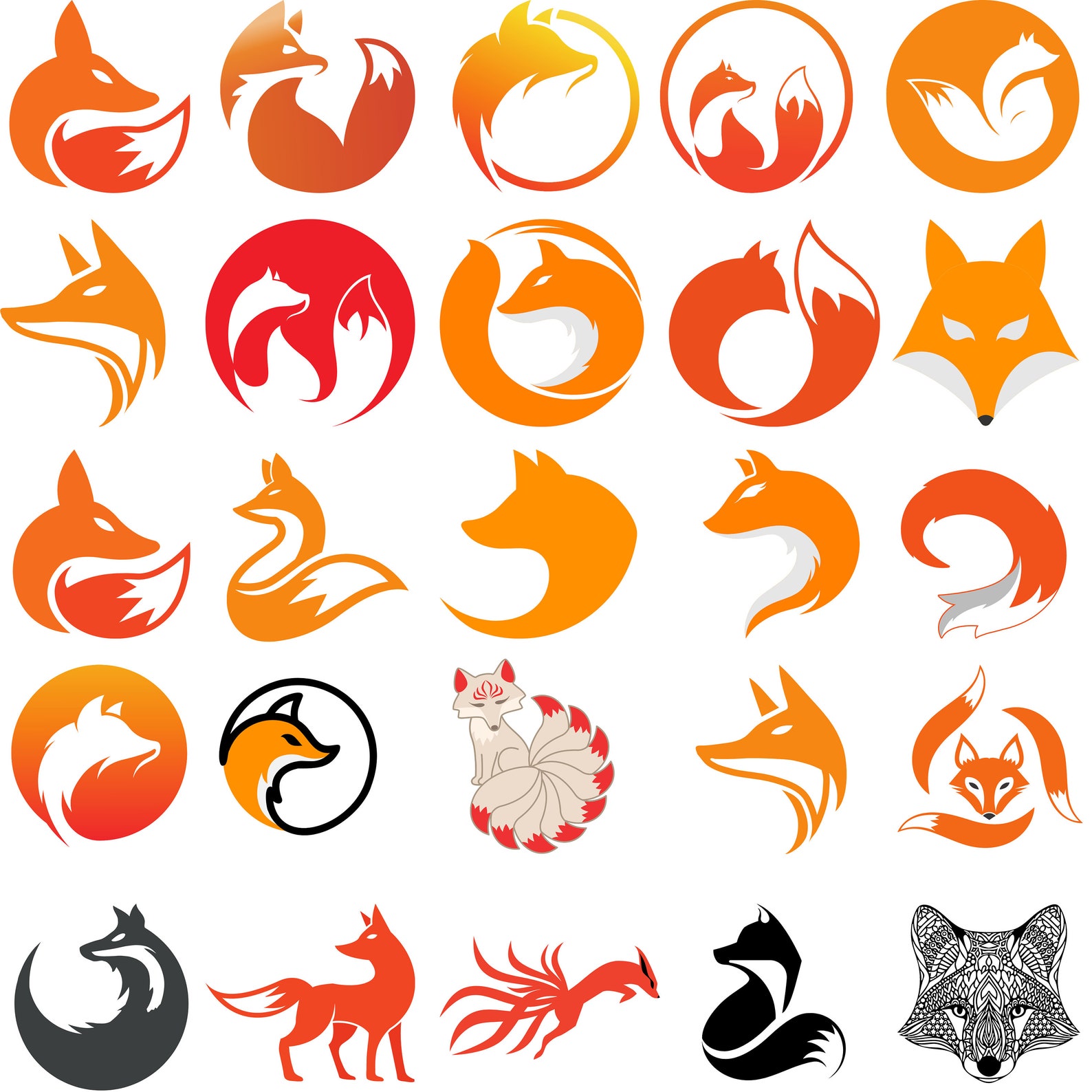 Fox Svg Bundle, Fox Head Clipart, Fox Vector, Cute Fox SVG, Floral Fox ...