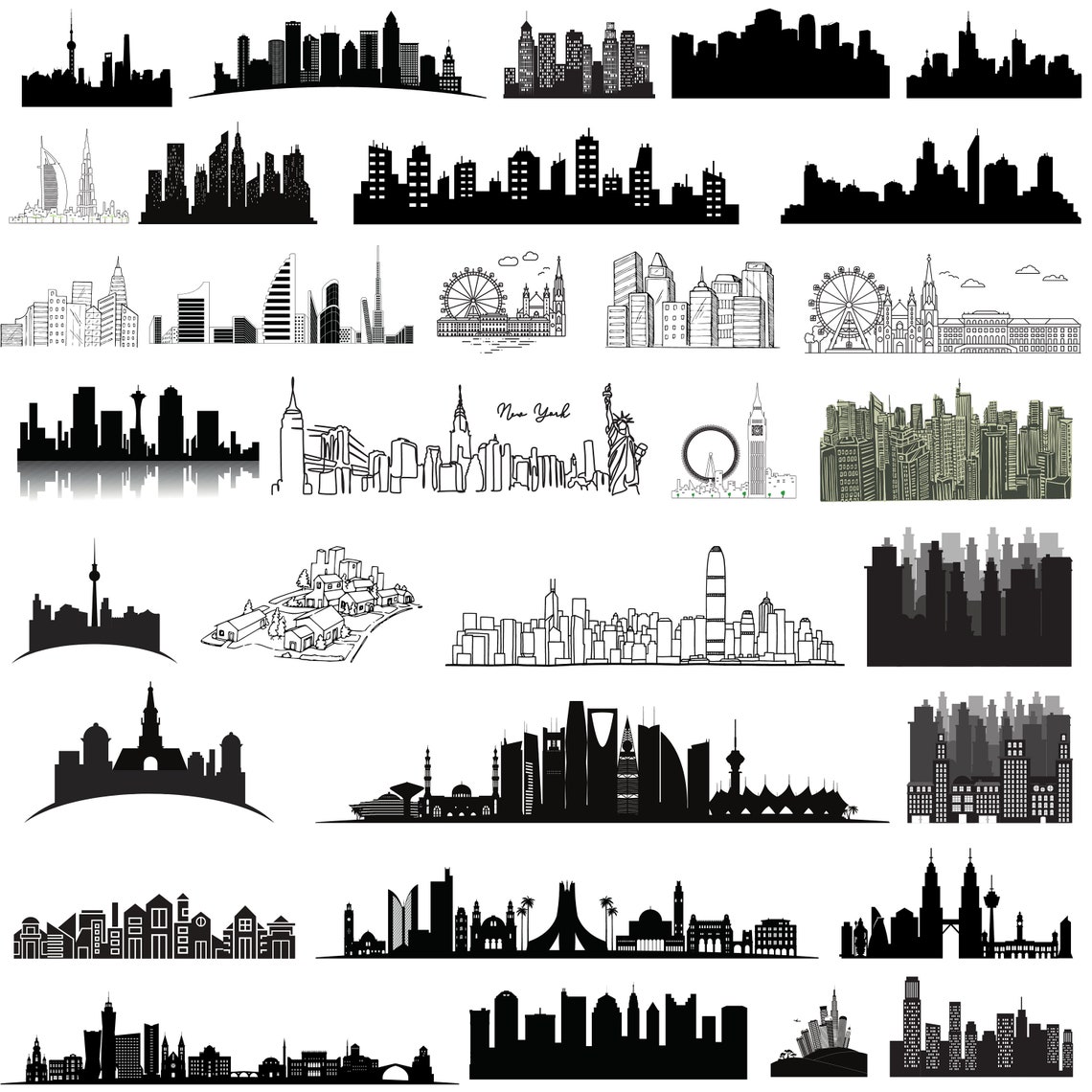 Cityscape SVG Bundle, Cityscape Vector, Cityscape Cut Files, City ...