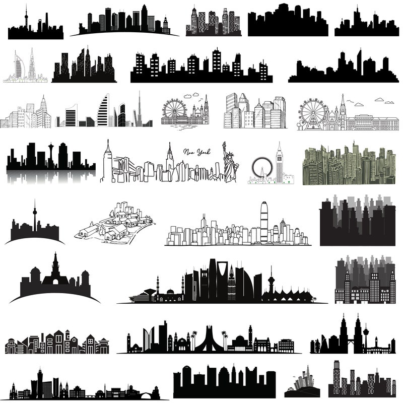 City Skyline Svg - Etsy