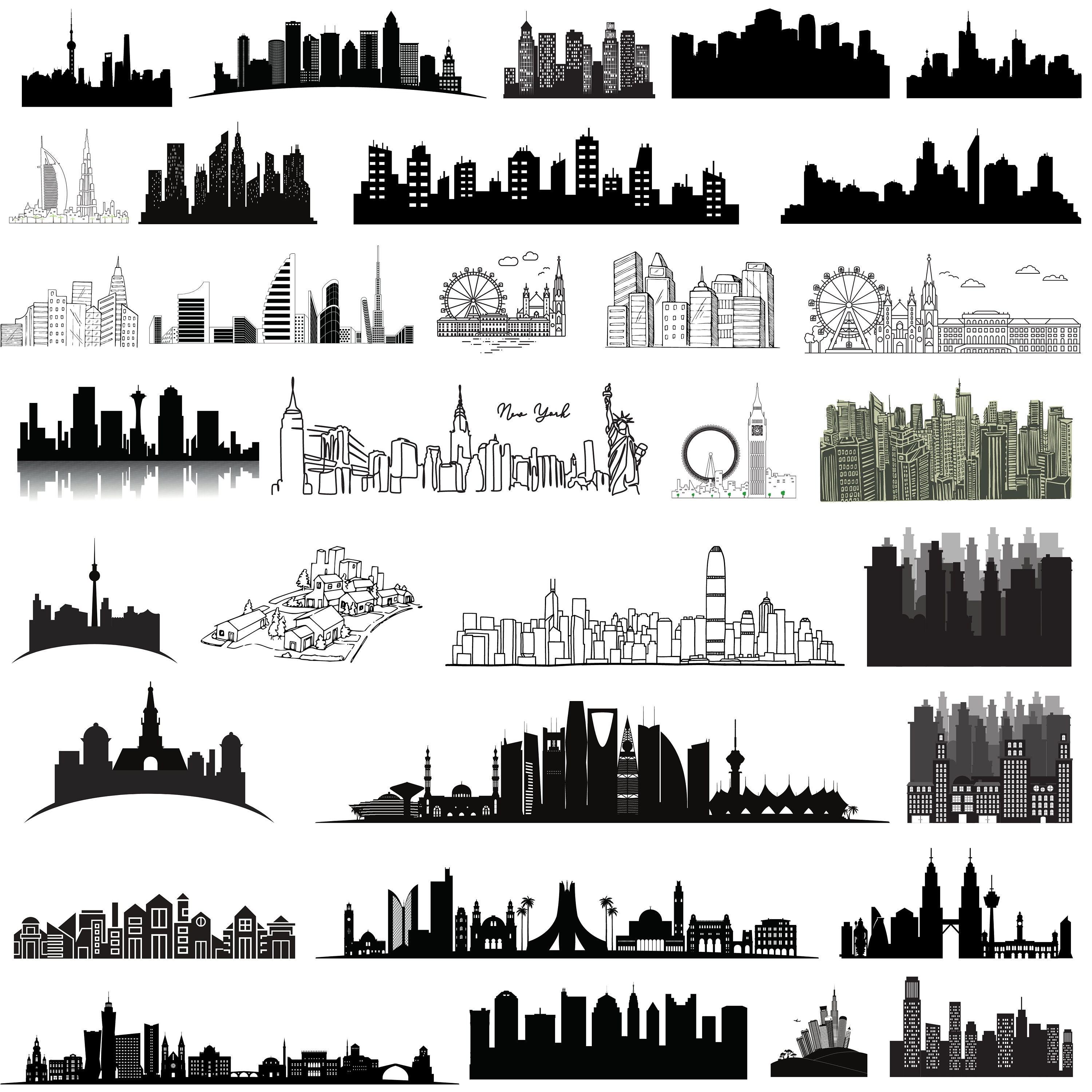 Cityscape SVG Bundle, Cityscape Vector, Cityscape Cut Files, City ...