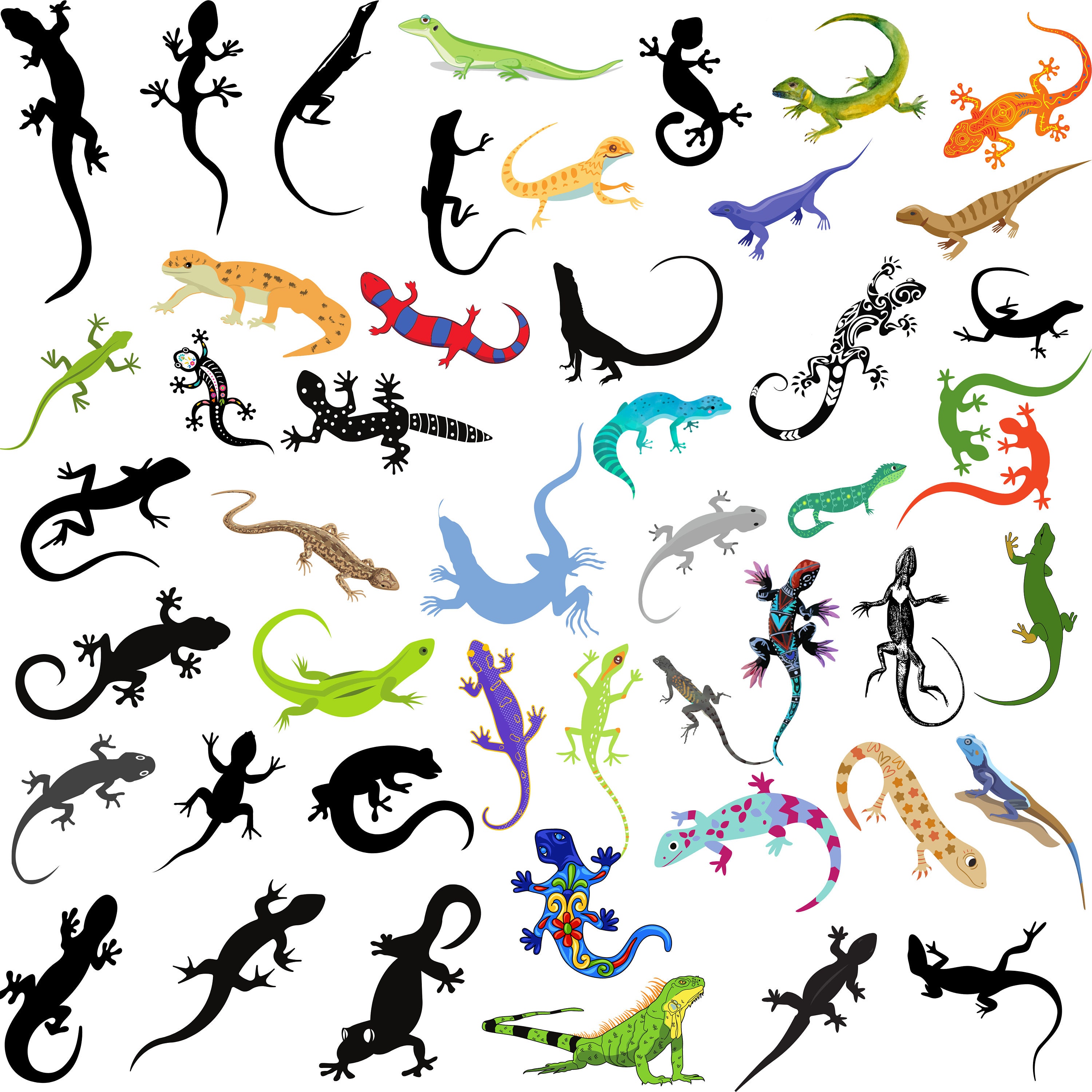 Lizard SVG Bundle, Reptile Svg, Lizard Clipart, Lizard Vector, Lizard ...