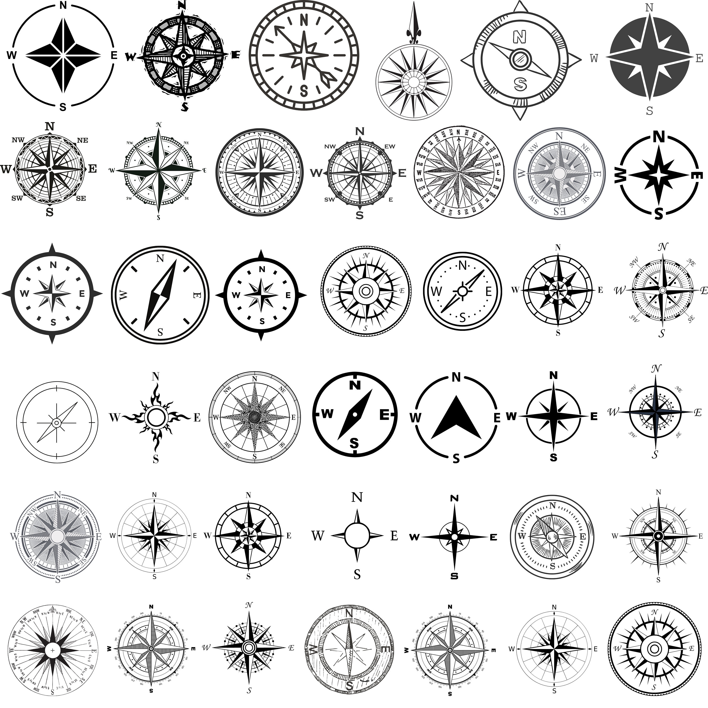 Compass Svg Bundle Nautical Compass Compass Silhouette Vintage Compass Compass Clipart