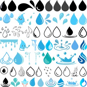 Water Droplet Svg Bundle, Water Splash Svg, Raindrop Svg, Water Droplet ...