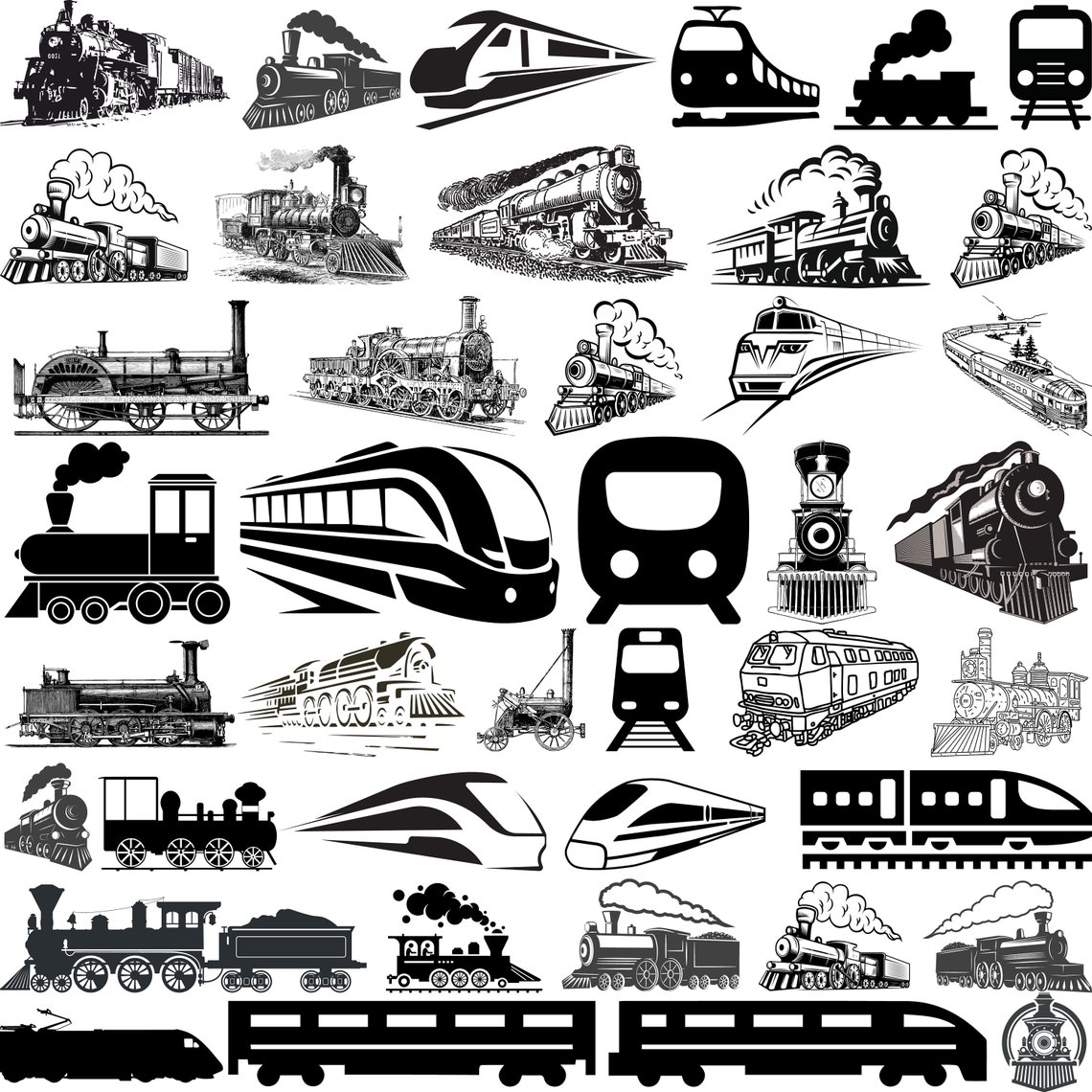 Train SVG Bundle, Train Clipart, Train SVG Cut Files for Cricut, Train ...