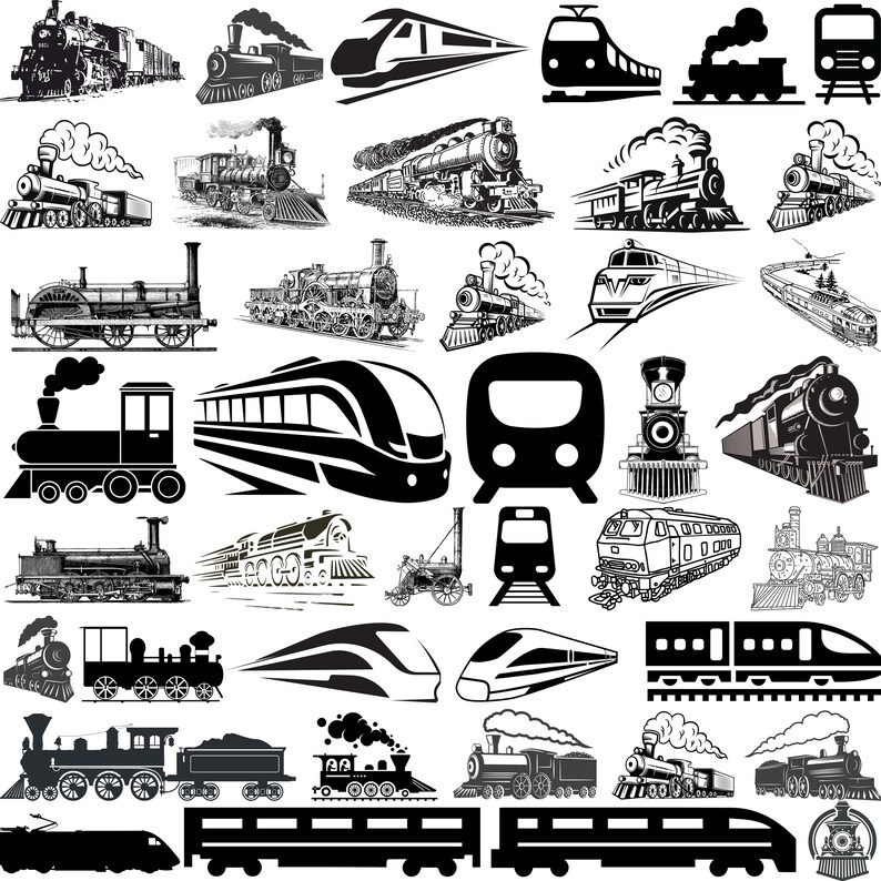 Train SVG Bundle, Train Clipart, Train SVG Cut Files for Cricut, Train ...