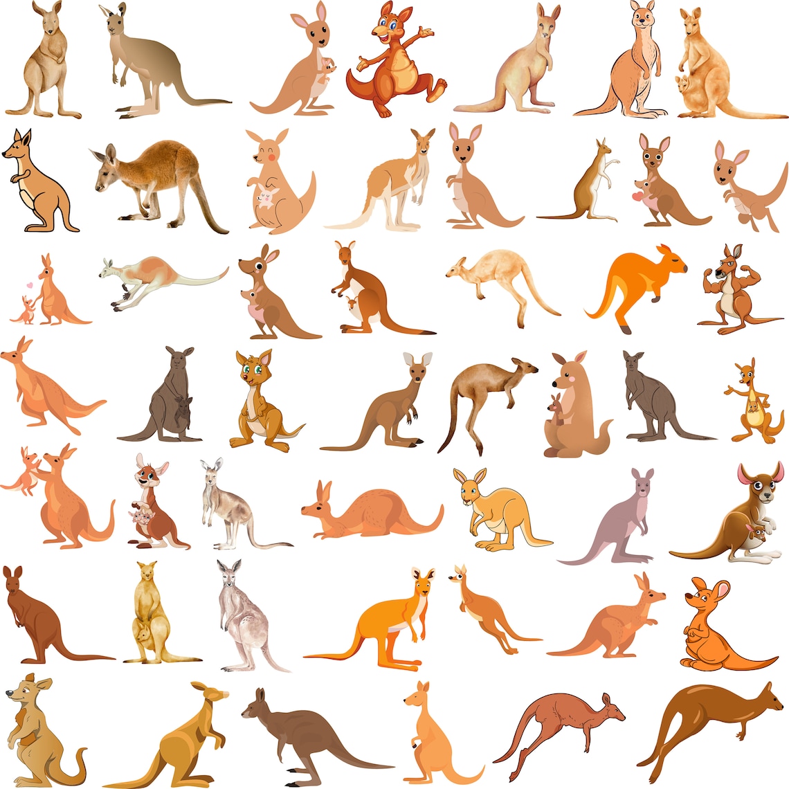 Kangaroo Svg Bundle, SVG Files for Cricut, Kangaroo Silhouettes ...