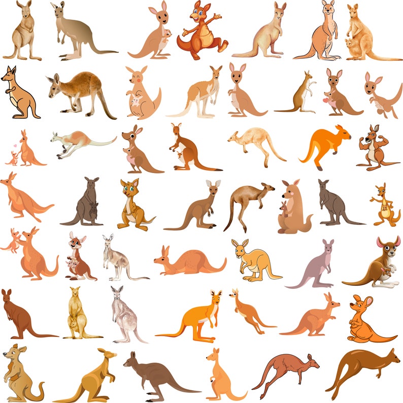 Kangaroo Svg Bundle, SVG Files for Cricut, Kangaroo Silhouettes ...