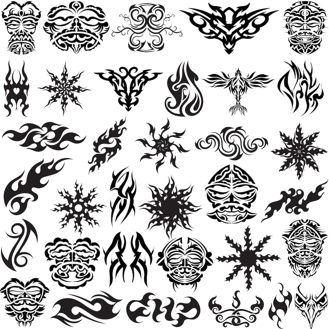 Tribal Tattoo SVG Bundle, Tattoo Svg, Tribal Cut File, Tribal Vectors ...