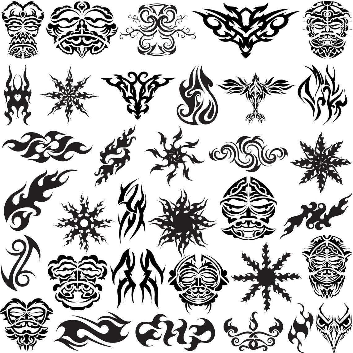 Tribal Tattoo SVG Bundle, Tattoo Svg, Tribal Cut File, Tribal Vectors ...