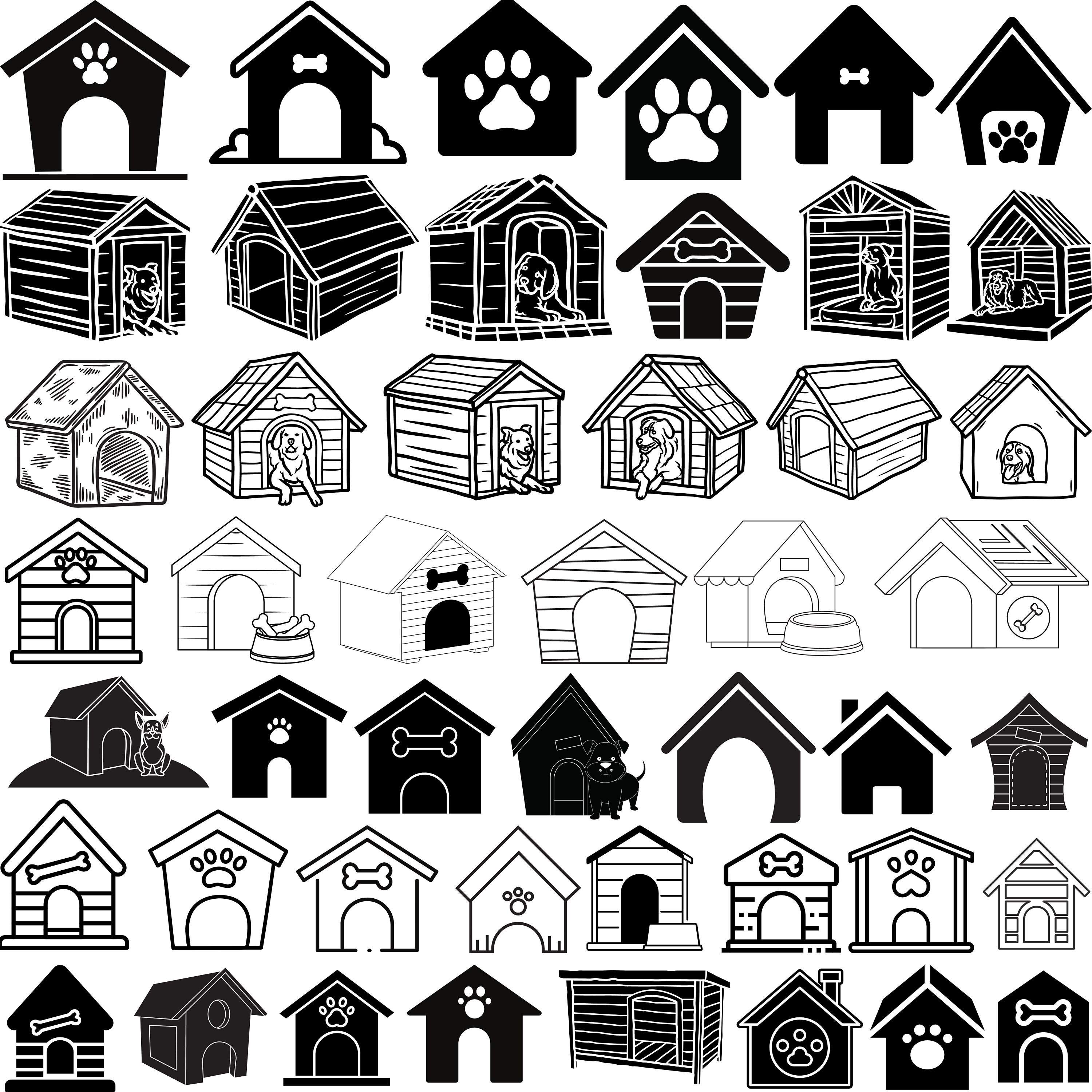 Dog House SVG Bundle, Dog House Vector, Pet Home Svg, Dog House Dxf ...