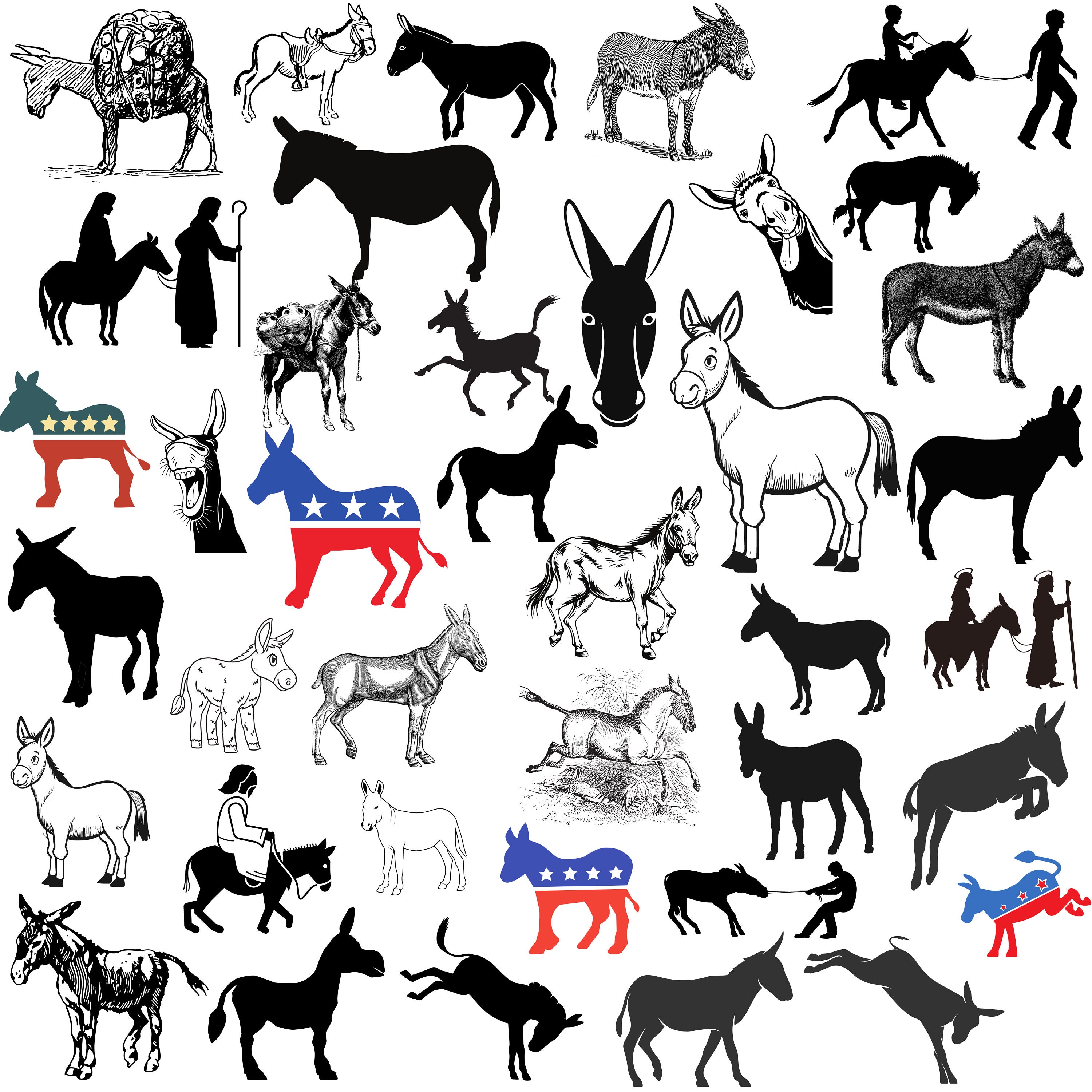 Donkey SVG Bundle, Funny Donkey Svg, Donkey Peeking Svg, Farm Animal ...