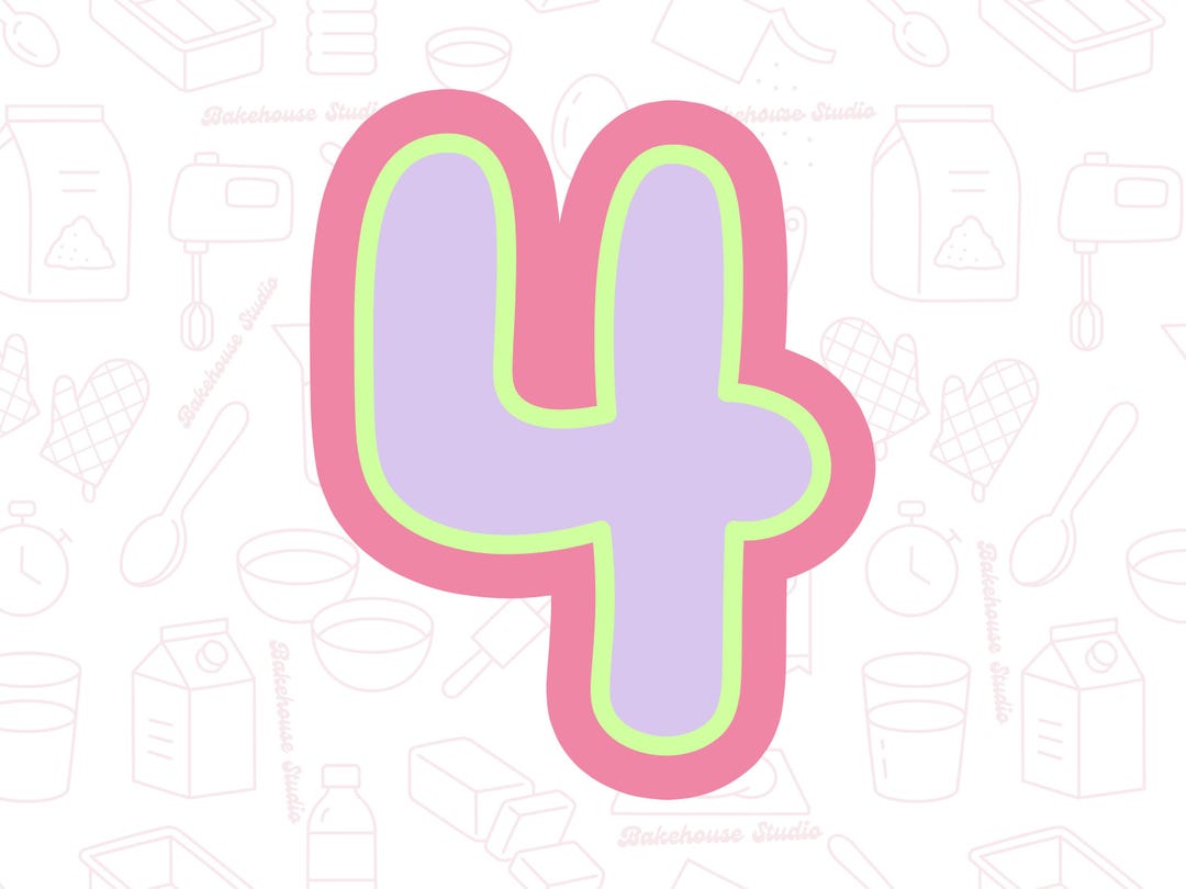 STL Chubby FOUR | Cookie Cutter | Number 4 | Birthday | Digital File ...