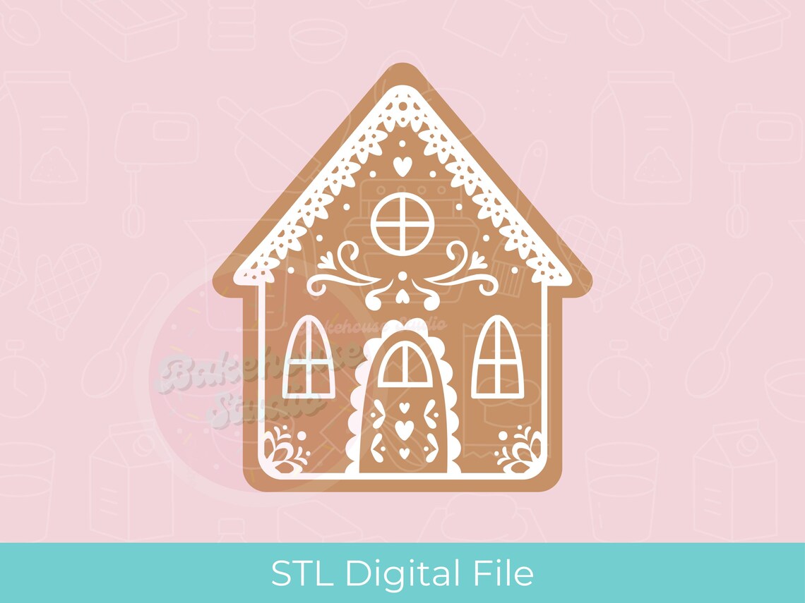 STL Gingerbread House | Digital Cookie Cutter | Winter Christmas ...