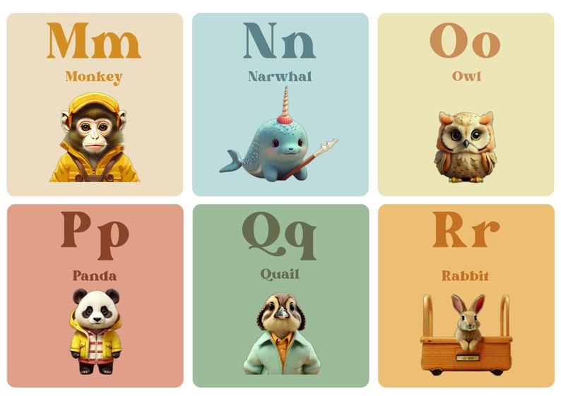 Animal Alphabet Flash Cards | Printable | Abcs | Nursery Decor ...