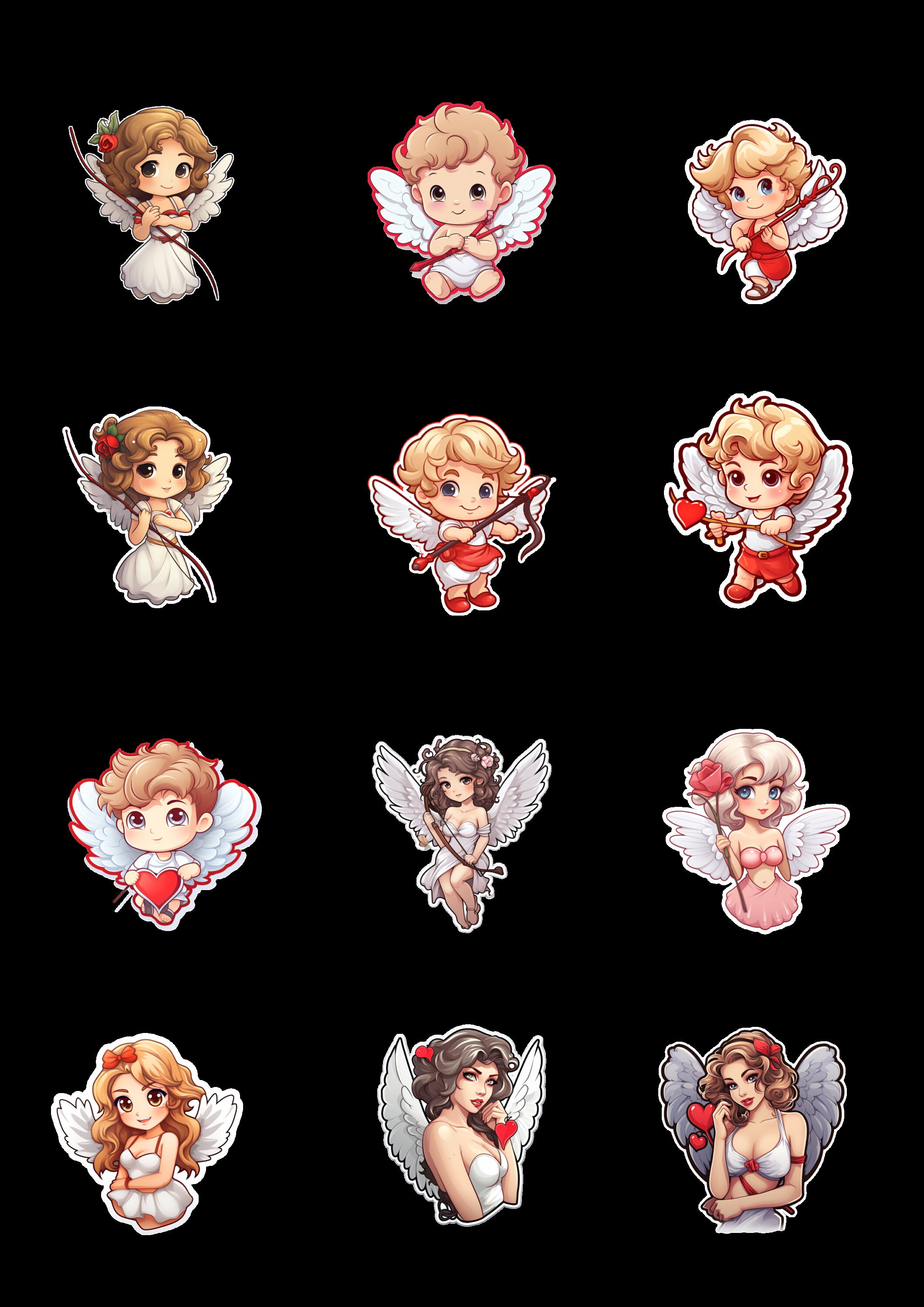 24 Cute Cupids Transparent Background , Valentine's Day 2024 , Digital ...