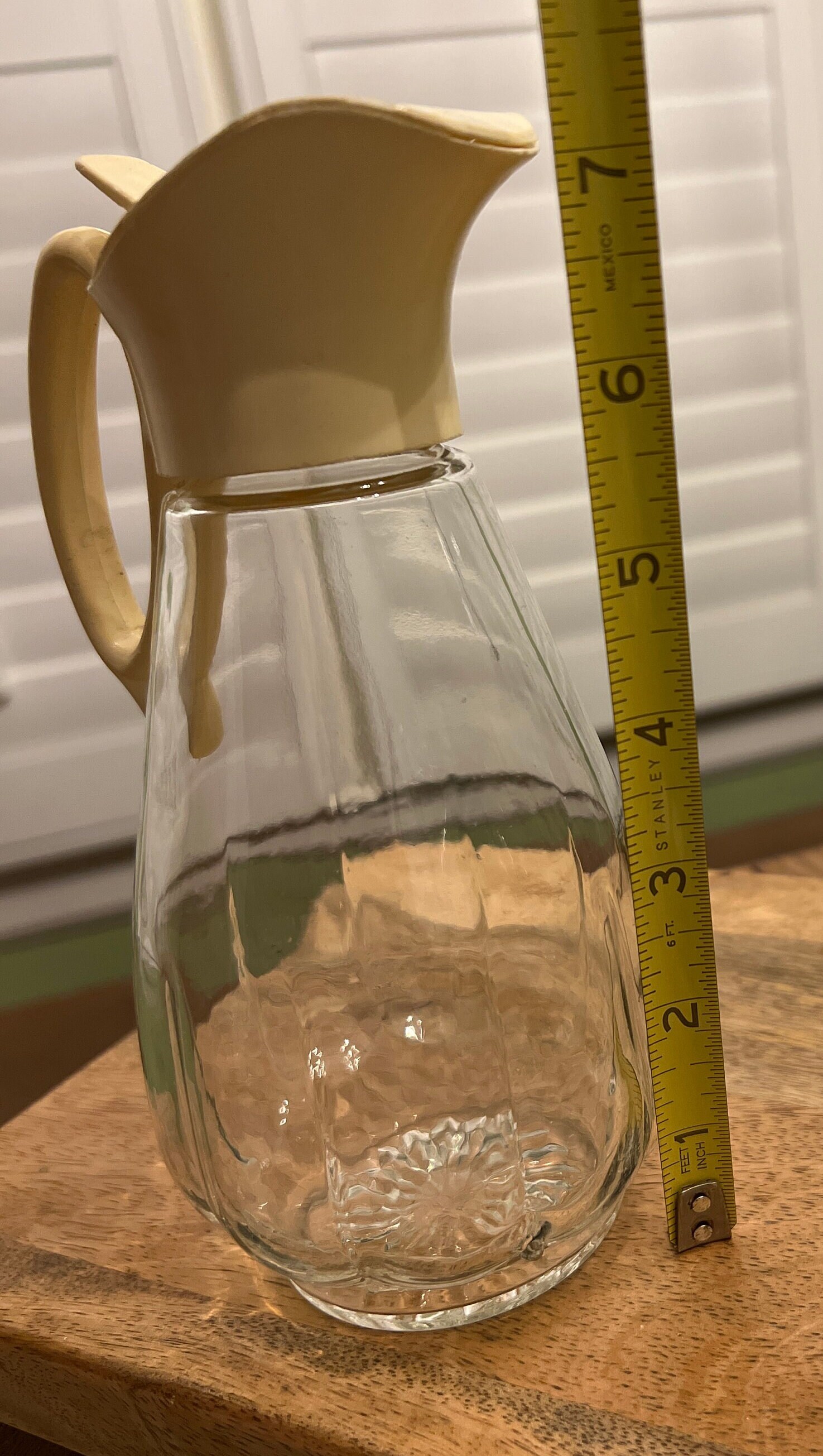 Pancake Syrup Dispenser Restaurant Style Pitcher With Clear Ribbed ...