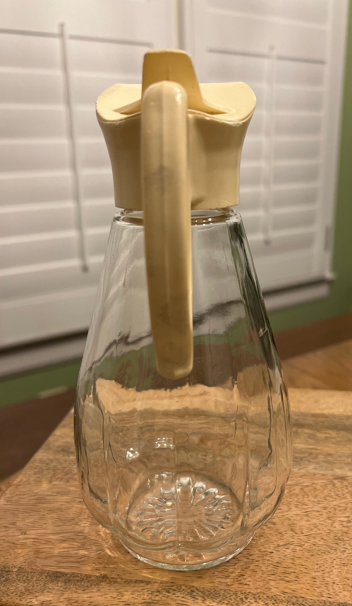 Pancake Syrup Dispenser Restaurant Style Pitcher With Clear Ribbed ...