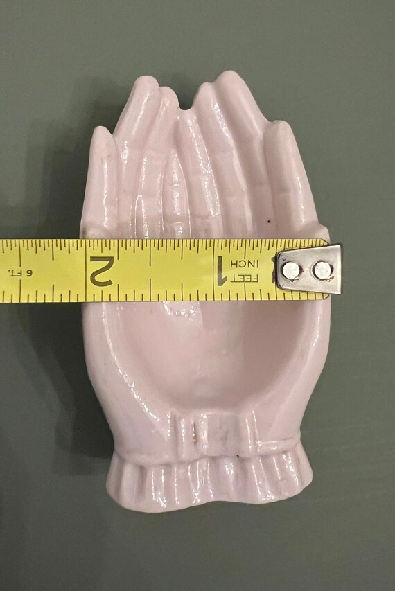 Pink Ceramic Pair of Cupped Open Hands Palms Up Trink… - Gem