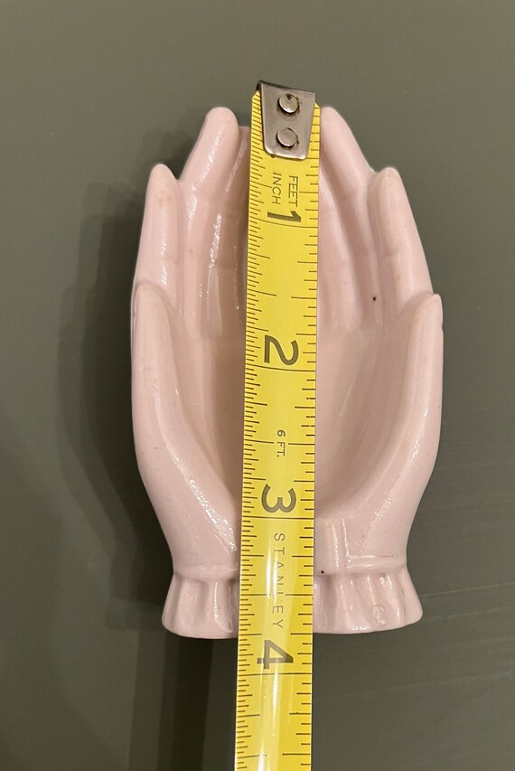 Pink Ceramic Pair of Cupped Open Hands Palms Up Trink… - Gem