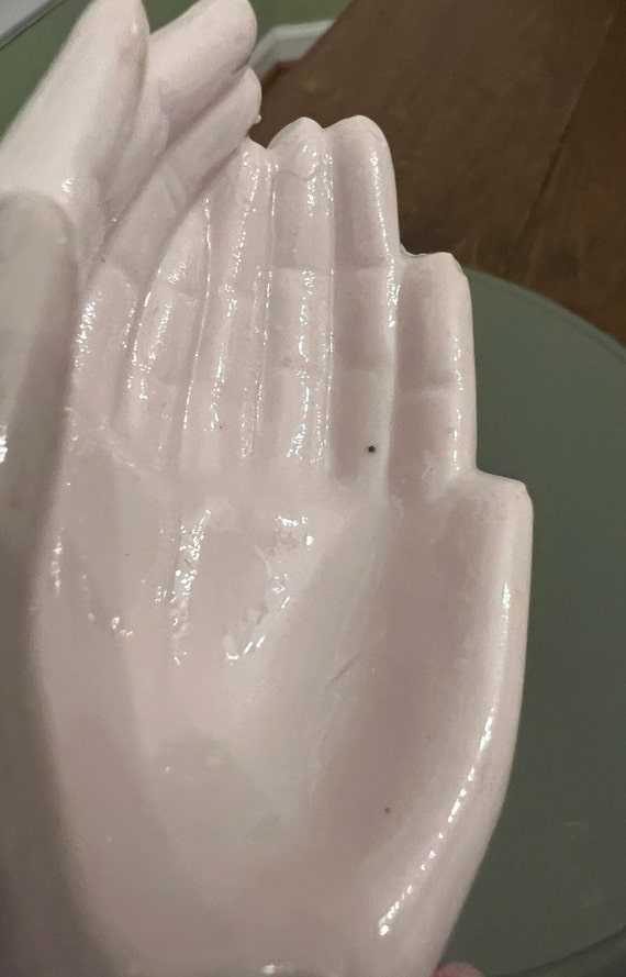 Pink Ceramic Pair of Cupped Open Hands Palms Up Trink… - Gem