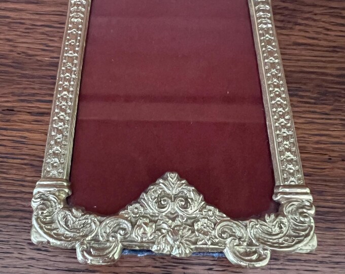 Vintage Ornate Solid Brass Rectangle Picture Frame, Tarnish Resistant ...