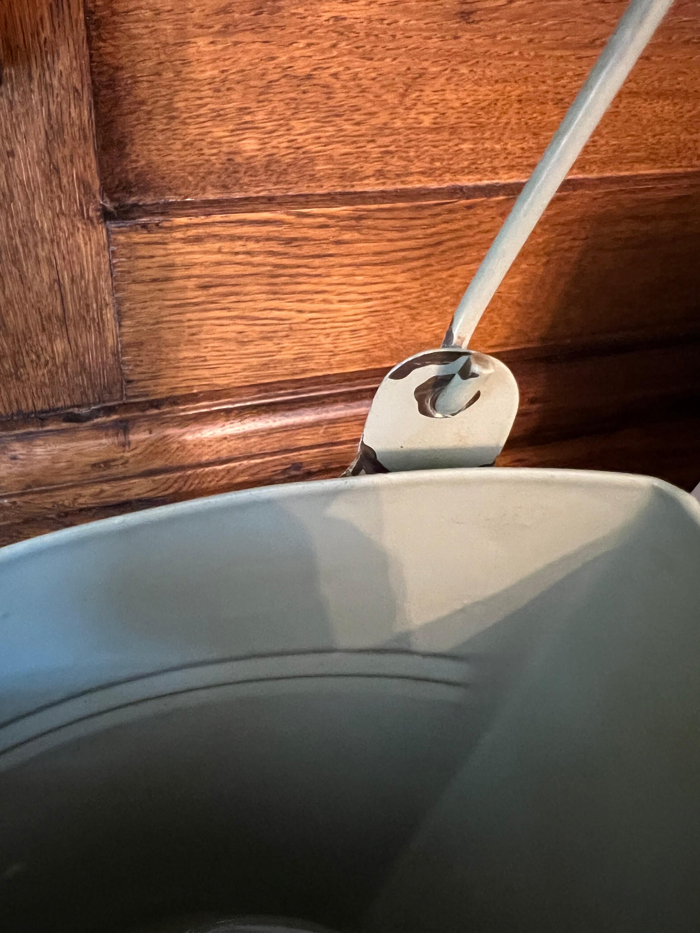 Metal Bucket Wall Planter Flat Back With Handle, Vintage Green and Gold ...