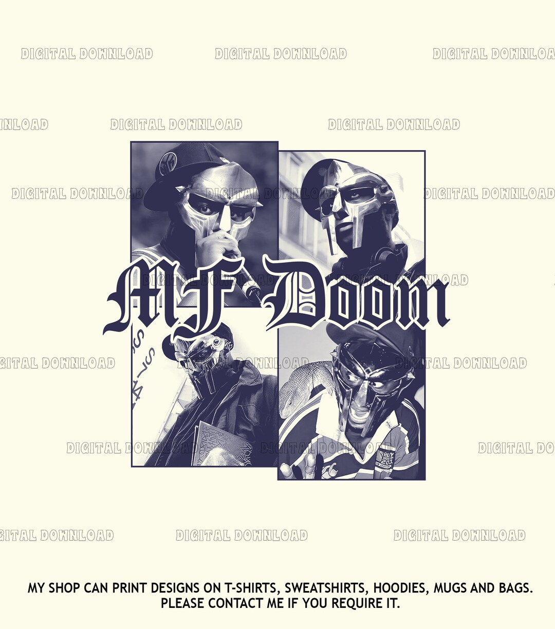 MF Doom Png, MF Doom T Shirt Design PNG Instant Download 300 Dpi ...