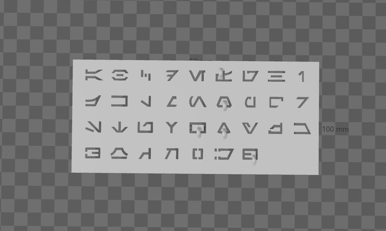 Aurebesh Stencil STL Ver2 - Etsy