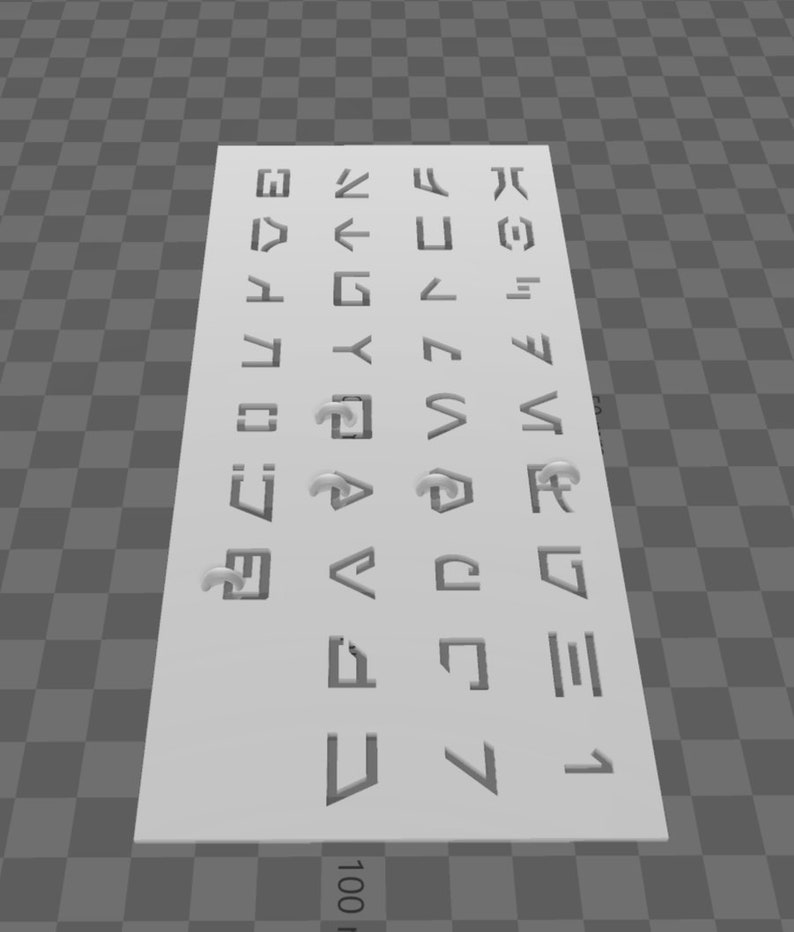 Aurebesh Stencil STL Ver2 - Etsy