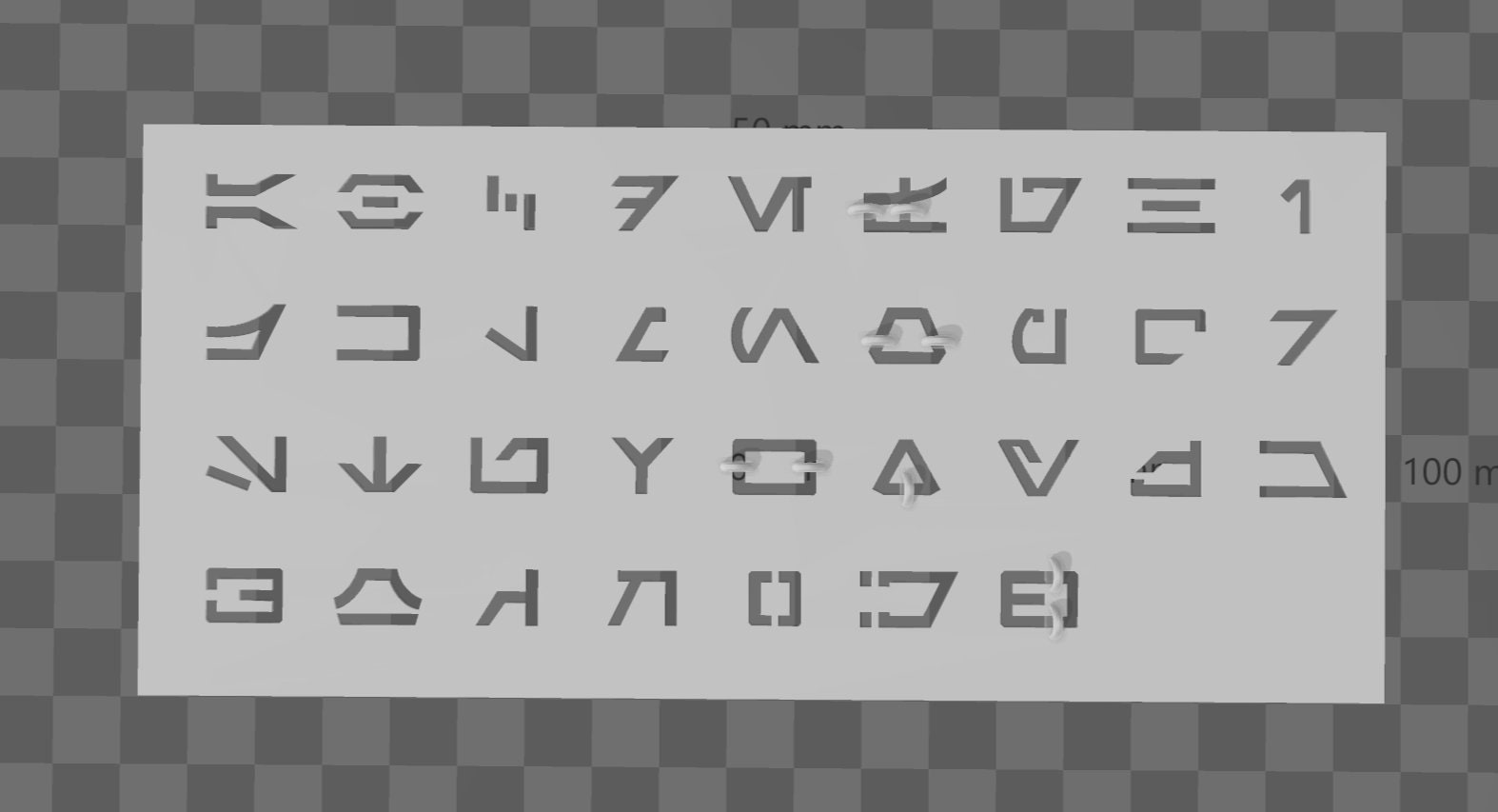 Aurebesh Stencil STL Ver2 - Etsy