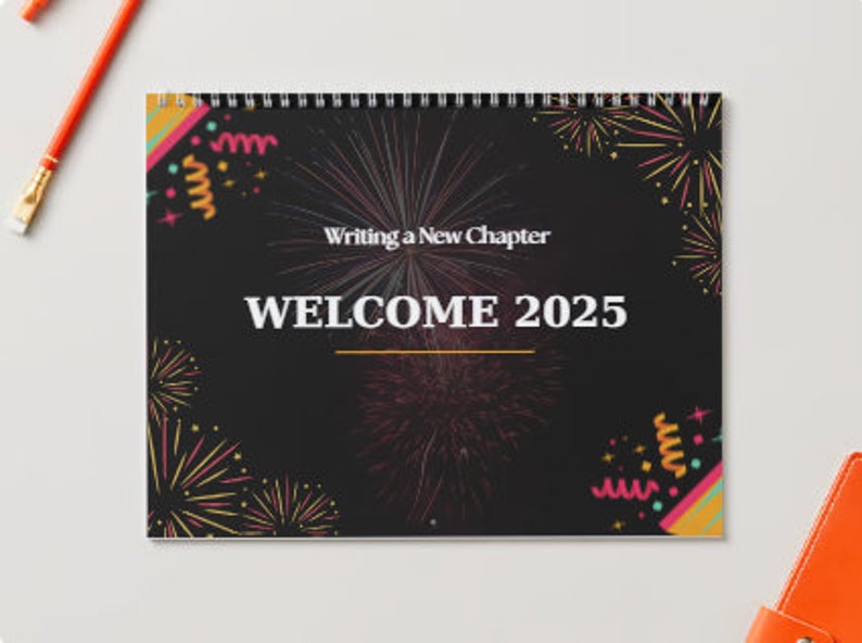 2025 11x 8 Inch Large Number Calendar Template INSTANT DOWNLOAD Modern ...