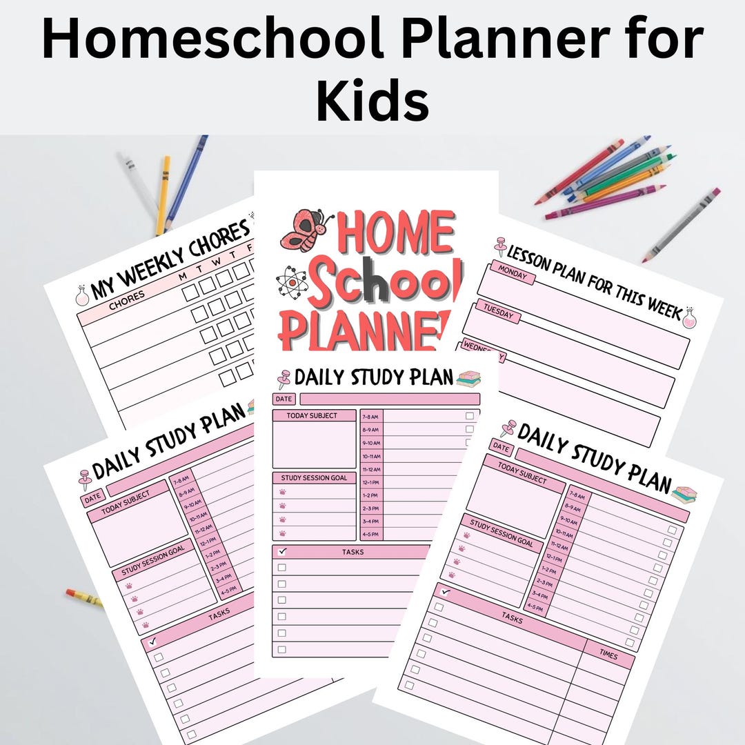 Homeschool Planner for Kids | Daily & Weekly Student Organizer ...