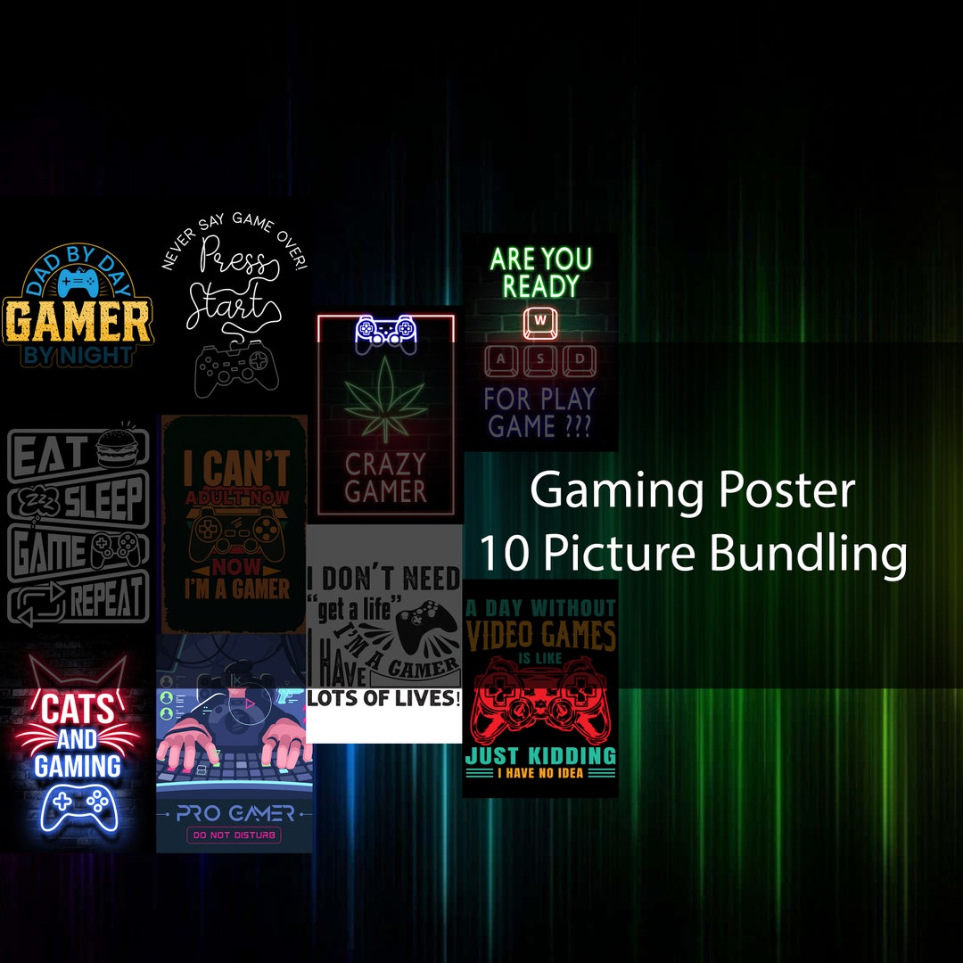 Printable Gamer Poster, Gaming Decor, Gaming Prints, Games Room Wall ...