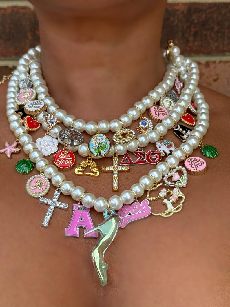 Sigma Gamma Rho Necklace, Personalized Jewelry, Chunky Necklace, Charms ...