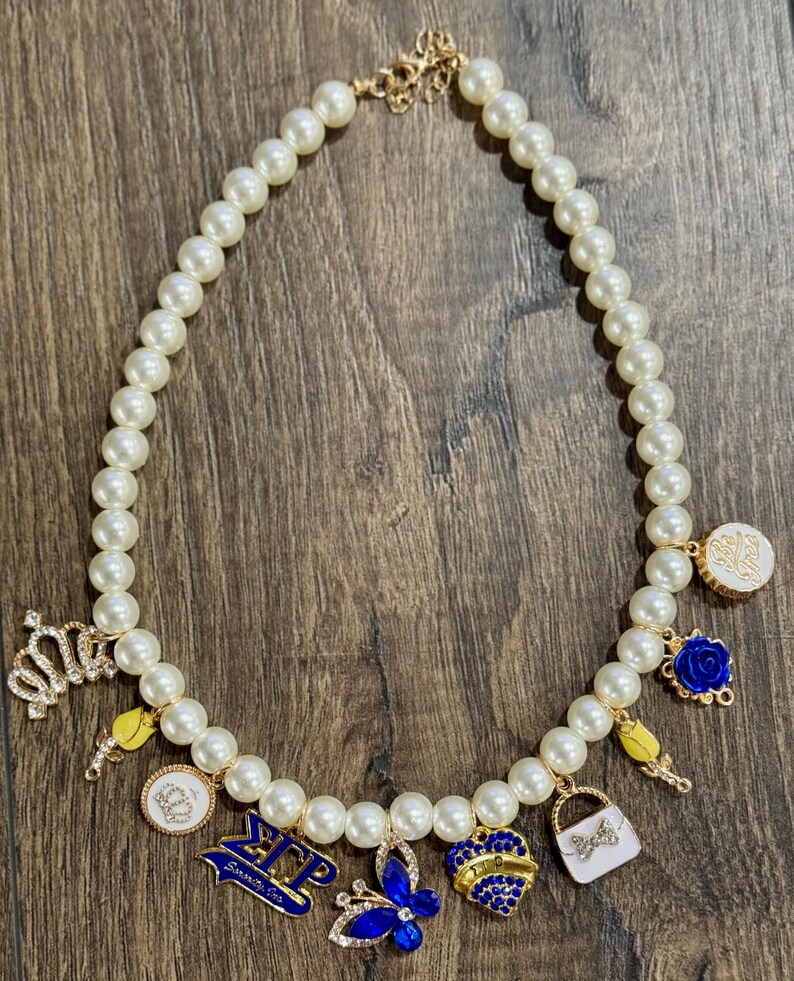 Sigma Gamma Rho Necklace, Personalized Jewelry, Chunky Necklace, Charms ...