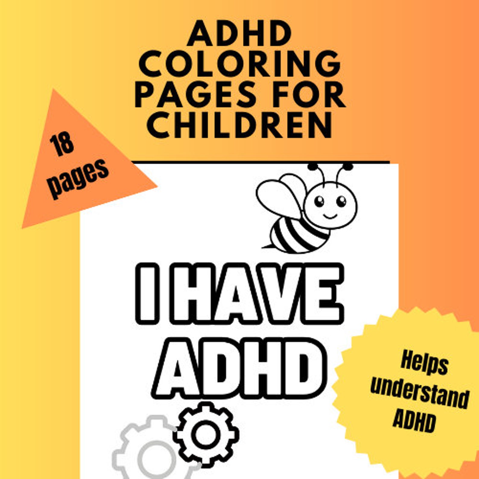 18 Printable Kids Coloring Pages ADHD Coloring Book for Children ...