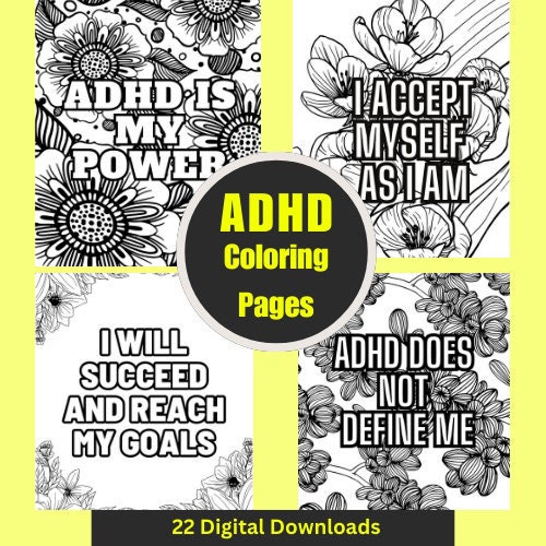 22 Coloring Pages for Adults Coloring Book for ADHD Adults Coloring ...