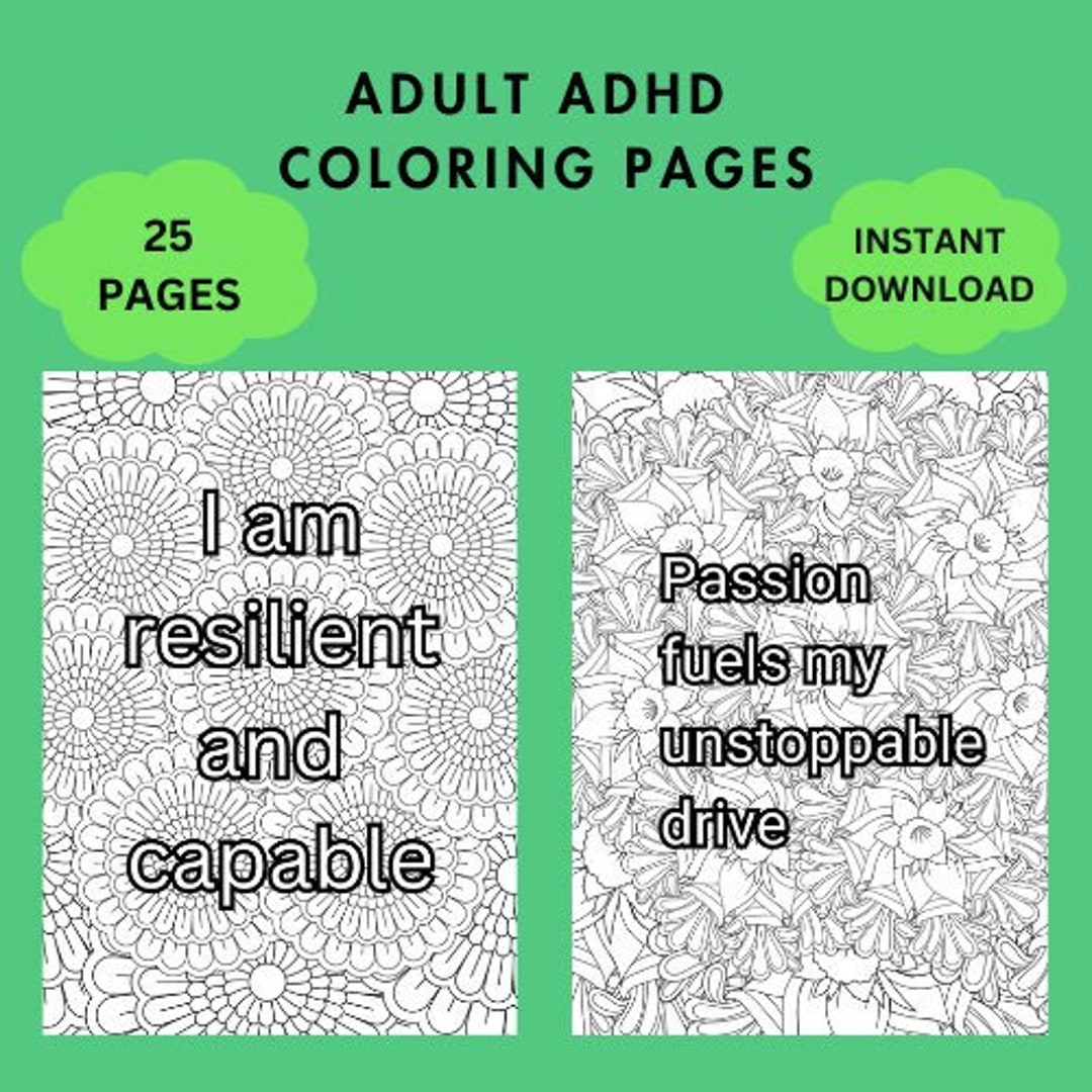 25 Adult Coloring Pages With Positive Affirmations Coloring Book ...
