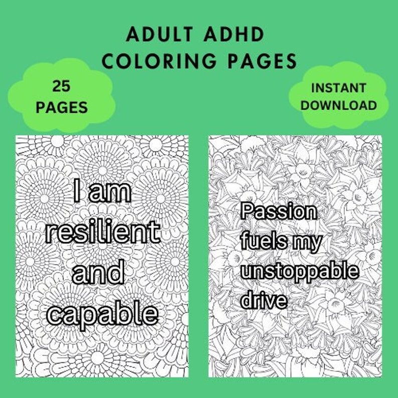 25 Adult Coloring Pages With Positive Affirmations Coloring Book ...