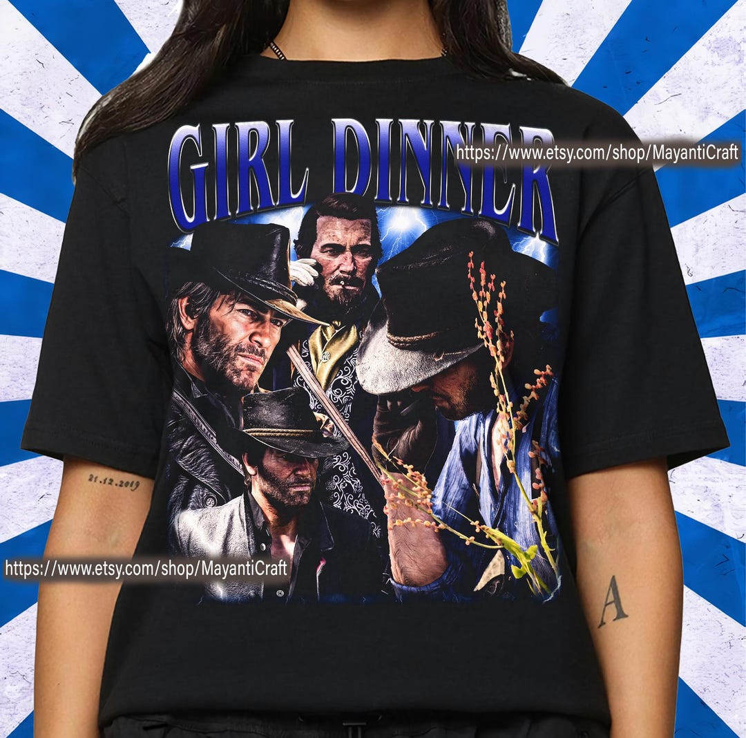 Retro 90S Girl Dinner Arthur Morgan RDR2 Homage T-shirt, Arthur Morgan ...