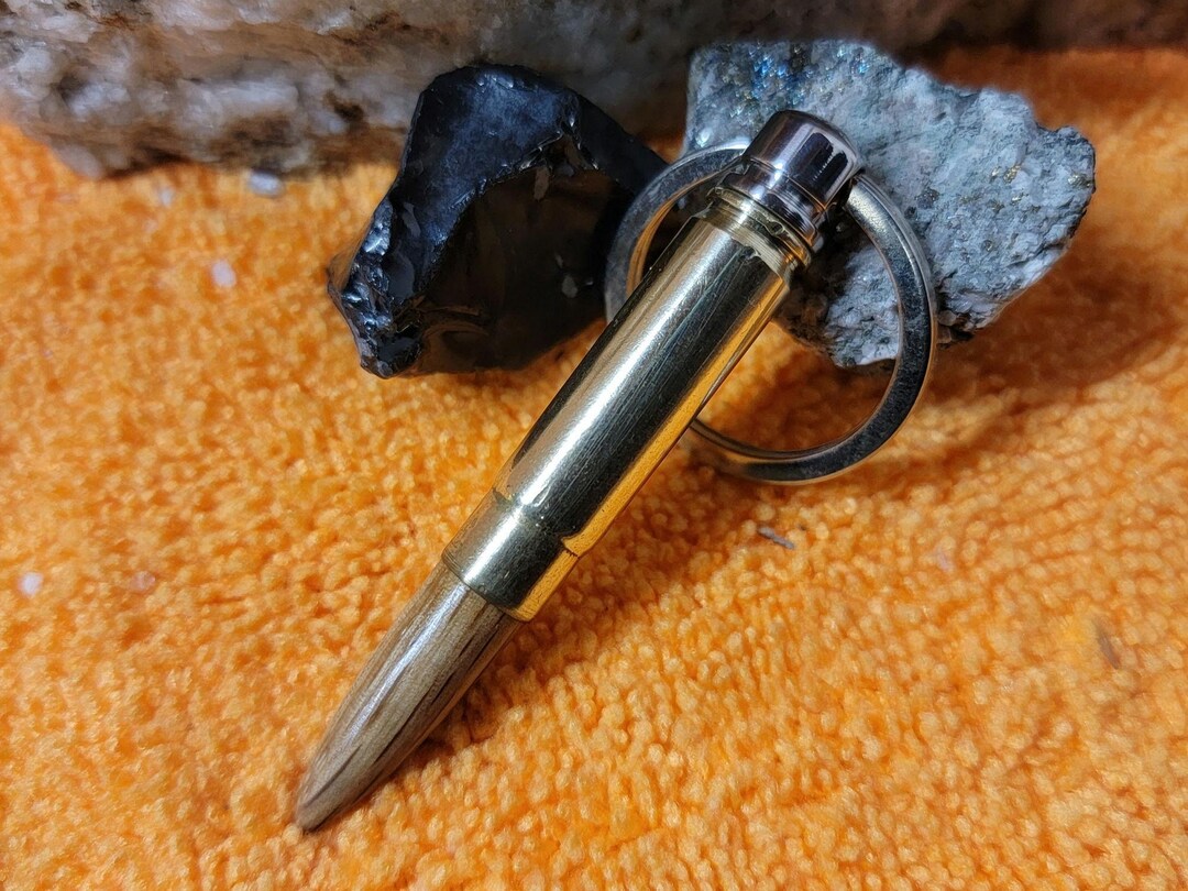 300 Blackout Keychain With Oak Tip and Polished Stainless Stud - Etsy
