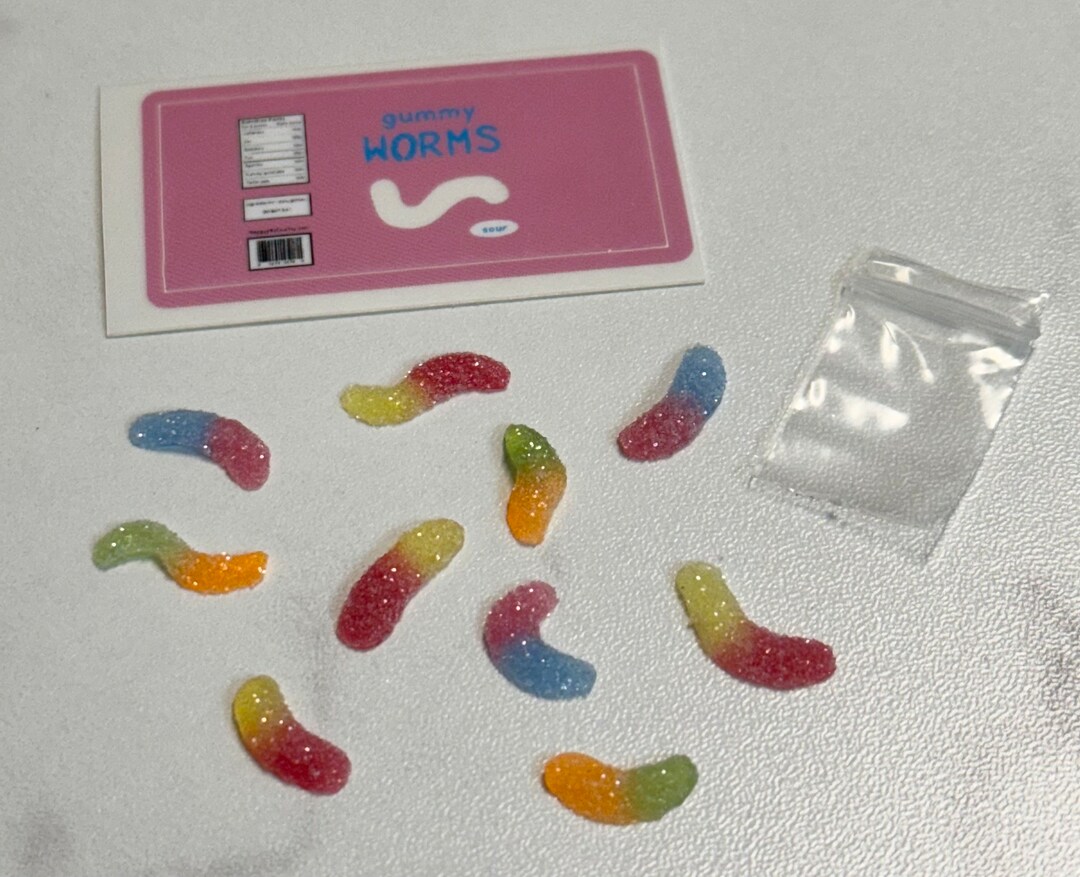 Mini Gummy Worms Sour 1:6 Scale Squishy Resin - Etsy