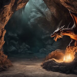 Enchanting Dragon Den Digital Background Mystical Lair Photo Backdrop ...
