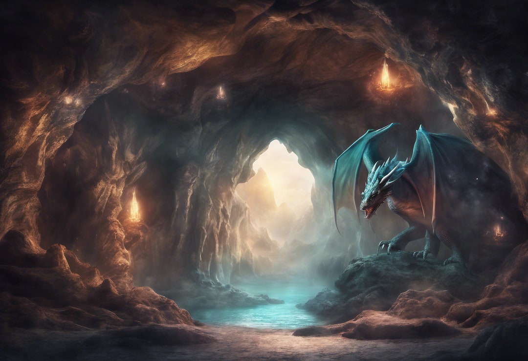 Enchanting Dragon Den Digital Background Mystical Lair Photo Backdrop ...