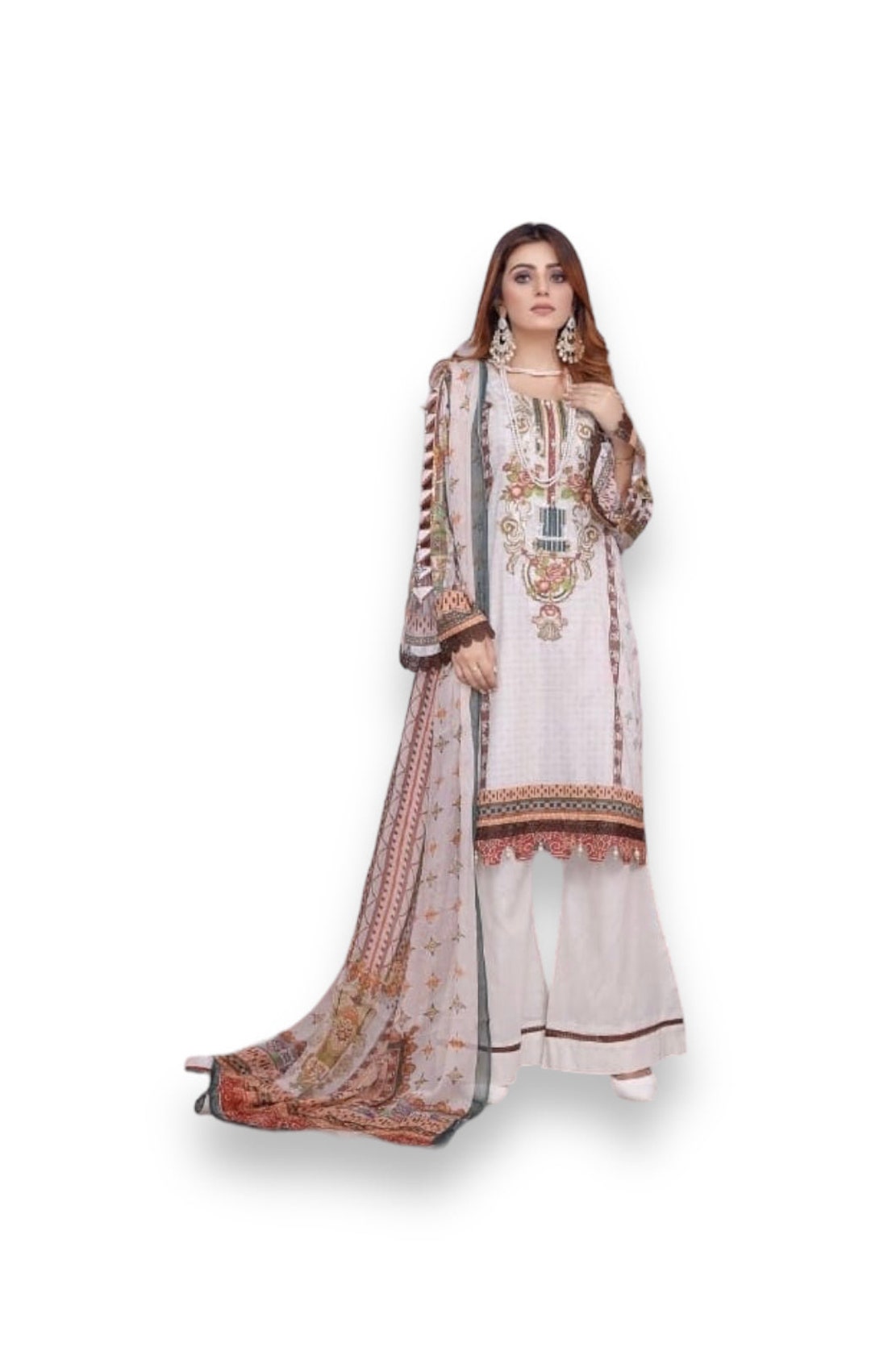 Timeless Embroidered Soni Brand Linen Pakistani Dress 05 - Etsy