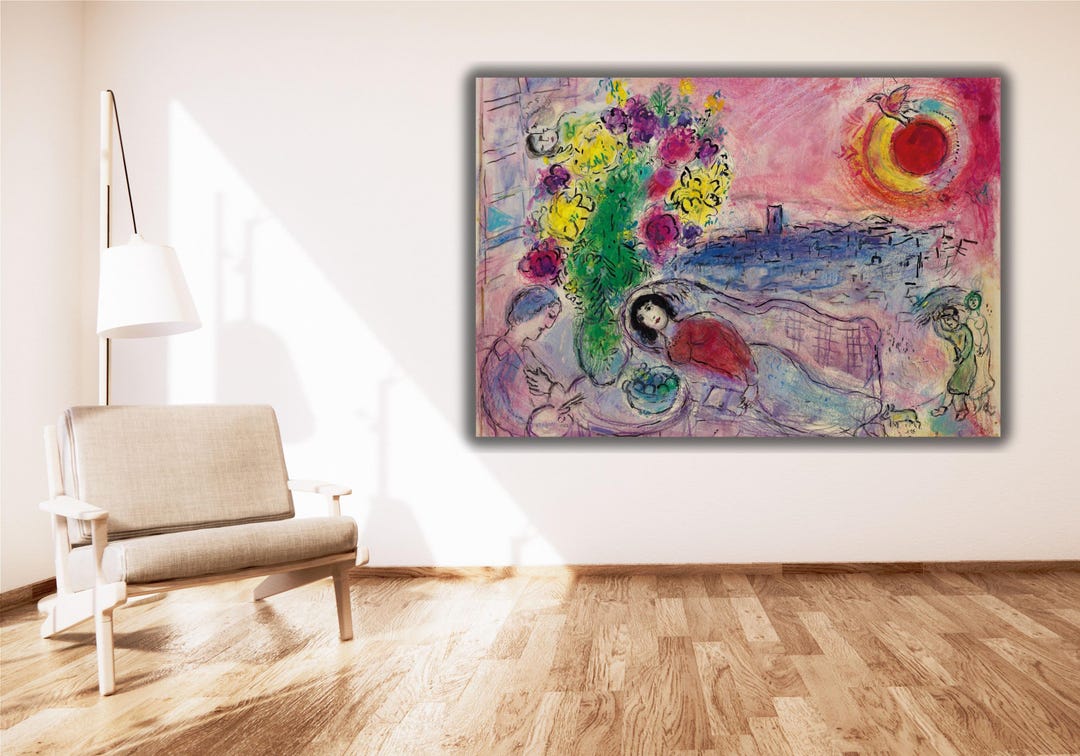 Marc Chagall Exhibition Poster,marc Chagall Colour of Life Canvas Wall ...