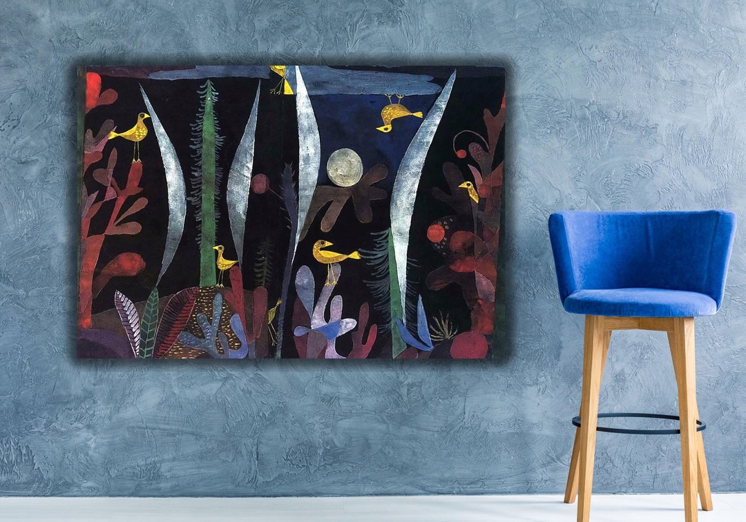 Paul Klee POSTER Art Print,paul Klee Landscape With Yellow Birds Canvas ...